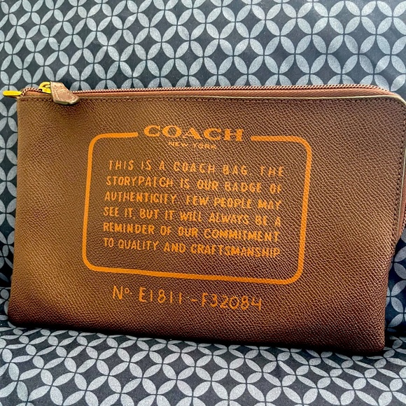 Coach | Bags | Coach Brown Euc Creed Clutch Prochette Pouch Case | Poshmark
